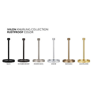 Ivilon Countertop Paper Towel Holder - Modern Knurling End Cap Minimalist Design - Color Warm Gold