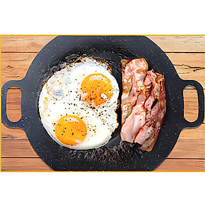 FULTAC 3820 Multi Griddle Pan, Grill Frying Pan, Compatible with Direct Fire, Camping, Iron, Approx. W 13.6 x D 11.0 x H 0.8 inches (34.5 x 28 x 2 cm)