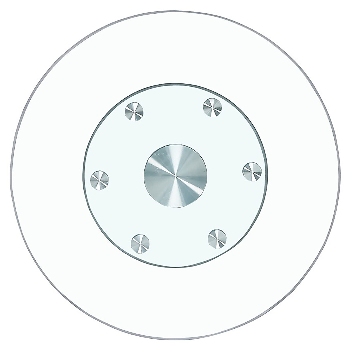 30" Glass Lazy Susan Turntable Dining Table Centerpiece with Swivel Assist System Round Tabletop Rotating Tray Large Serving Plate Silent & Smooth Spin