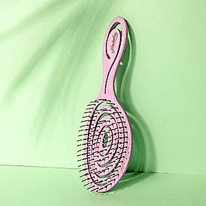 Ninabella Organic Detangling Hair Brush for Women, Men & Children - Does not Pull on Hair - Hair Straightening Brushes for Straight, Curly & Wet Hair - Unique Spiral Hairbrush
