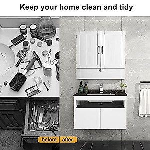 VINGLI Bathroom Medicine Cabinet 2 Door Wall Mounted Storage Cabinet Over Toilet Cabinet Bathroom Kitchen Office Floating Storage Collection Orgaznier White