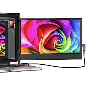 CIDETTY New 12" Portable Monitor for Laptop, Full HD IPS 1080P Display Laptop Screen Extender, Dual Laptop Monitor Screen, USB A/Type-C/HDMI Monitor for 13"-16" Laptops/PS5/Switch (Dual Monitor)