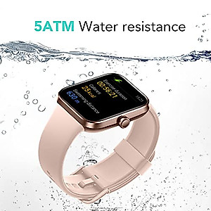 SKG Smart Watch for Women, Fitness Tracker with 5ATM Swimming Waterproof, Health Monitor for Heart Rate, Blood Oxygen&Sleep, 1.7'' Touch Screen Smartwatch Fitness Watch for Android-iPhone iOS, V7 Pink