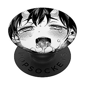 Cute Demon Anime Ahegao Girl Hentai Ecchi Otaku Waifu Manga PopSockets PopGrip: Swappable Grip for Phones & Tablets