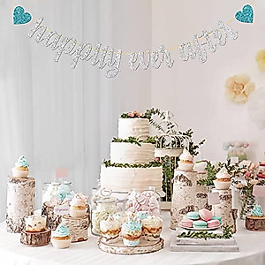 Silver Glitter Happily Ever After Banner Bridal Shower Engagement Perfect Wedding Mr and Mrs Party Decorations