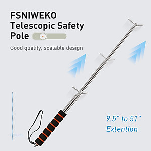 Smoke Detector Tester Pole - Smoke Detector and Emergency Exit Light Extendable Pole Tester - Emergency Light Testing Pole - Ensuring Safe and Efficient Testing of Life Safety Products