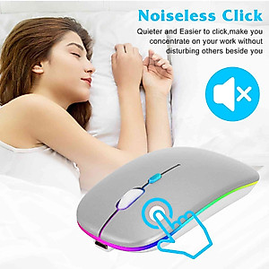 UrbanX 2.4GHz & Bluetooth Mouse, Rechargeable Wireless Mouse for Huawei P Smart Z Bluetooth Wireless Mouse for Laptop/PC/Mac/Computer/Tablet/Android RGB LED Sky Blue