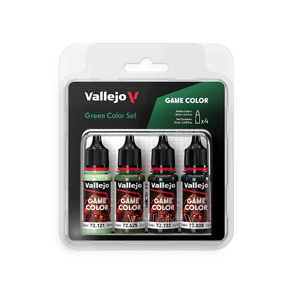 Vallejo - Green Color Set | Contains 4 bottles x 18 ml (0.60 fl.oz.)