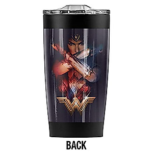 Logovision Wonder Woman Movie Arms Crossed Stainless Steel Tumbler 20 oz Coffee Travel Mug/Cup, Vacuum Insulated & Double Wall with Leakproof Sliding Lid | Great for Hot Drinks and Cold Beverages