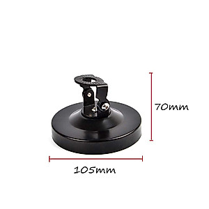 TWAYRDIO Angle Adjustable 180° Radio Antenna Magnetic Mount 4 Inch Base with Stainless Steel Car Clip Antenna Mount Trunk Lid Hatchback Mount Bracket and SO239 to PL-259 16.4ft RG-58 Coaxial Cable