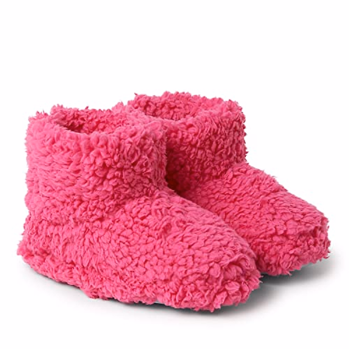 Dearfoams Kids Tate Washable Fuzzy Bootie Slipper, Paradise Pink, US 7-8 Unisex Toddler