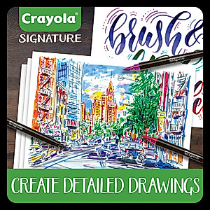 Crayola Brush & Detail Dual Tip Marker Set (32ct), Adult Coloring Markers, Gifts for Teens & Adults