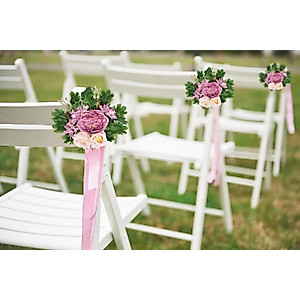 Artiflr 2 Pack Artificial Peony Garland Flowers, 12ft Floral Greenery Garland Rose Flower Vine with Peony Flowers and Green Leaves for Wedding Dining Table Home Party Deco (2, Champagne&Deep Ruby)