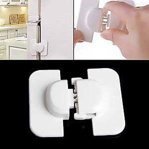 DOITOOL Refrigerator Latch Refrigerator Lock Fridge Freezer Door Lock Latch Catch to Keep Door Closed, No Tools Required and Easy Installation Refrigerators with Damaged Sealing Strips