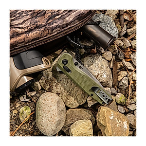 SOG Terminus XR G10 Daily Carry Rugged EDC Ambidextrous Pocket Folding Knife | G10 Handle | Wear-Resistant D2 Steel Blade, Olive Drab, Clam Pack