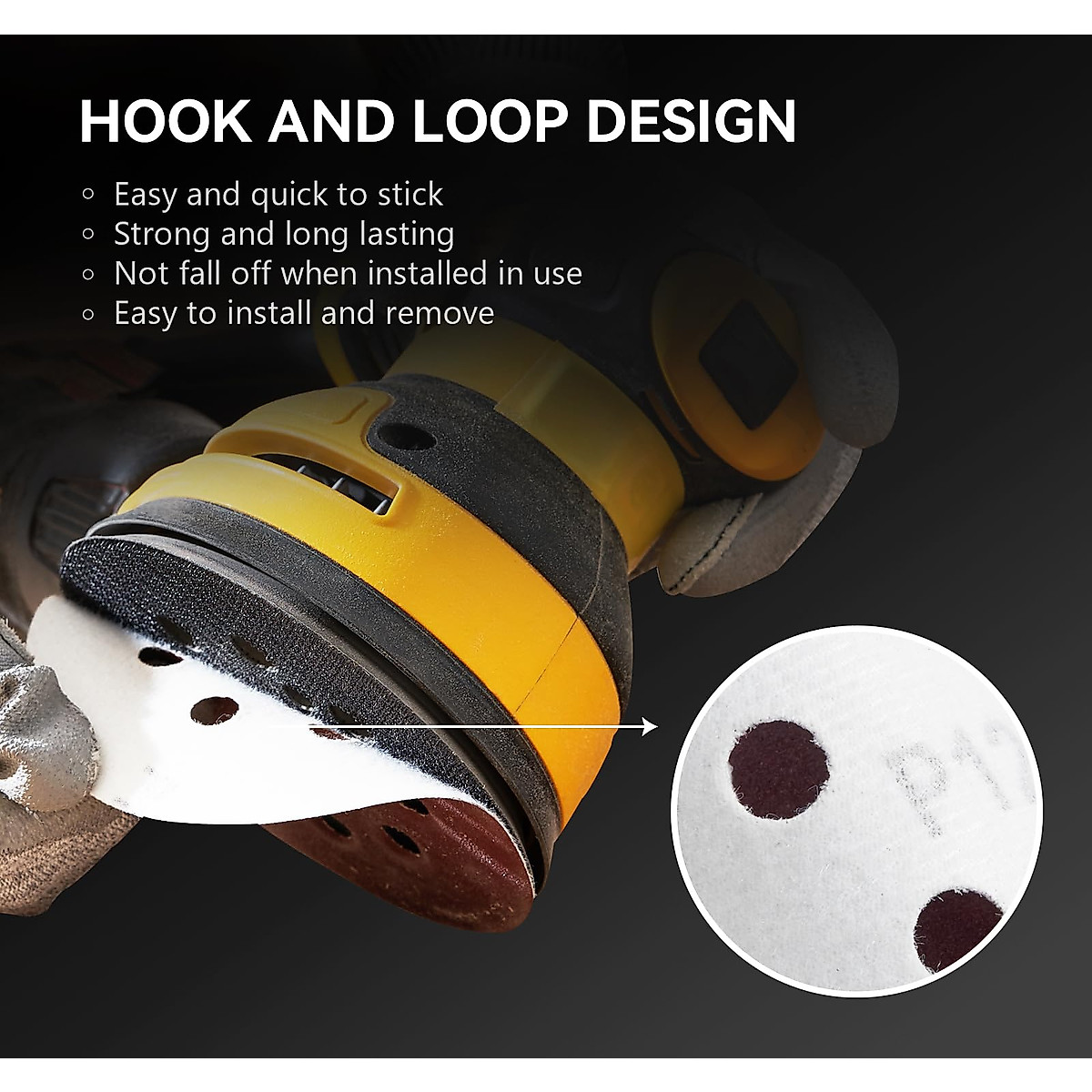 S SATC 72 PCS 5 Inch 8 Hole Hook and Loop Adhesive Sanding Discs Sandpaper for Random Orbital Sander 40 60 80 120 180 240 320 Grits