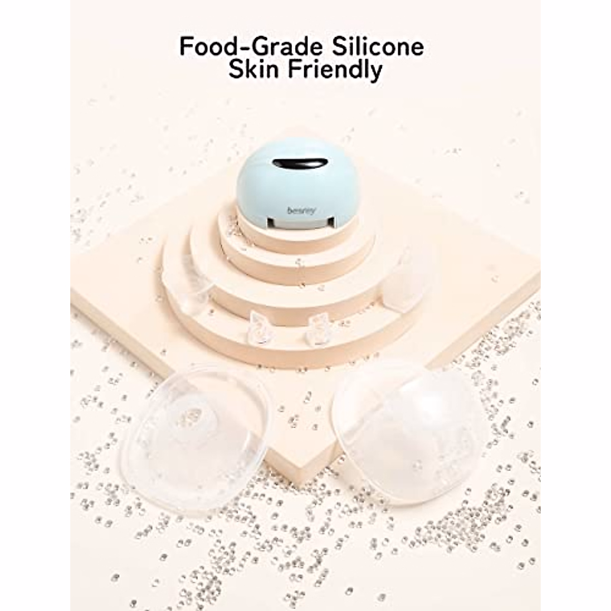 Besrey Wearable Breast Pump Hands Free with 3 Mode 12 Levels, Double Portable Electric Breast Pump of LED Display, Memory Function, Leak-Proof & Low Noise, 24mm All-in-One Painless Breastfeeding Pump