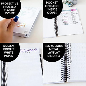 bloom daily planners Undated Dot Journaling Calendar Planner - Essential Weekly/Monthly Grid Style Agenda Book (7" x 9") - V2