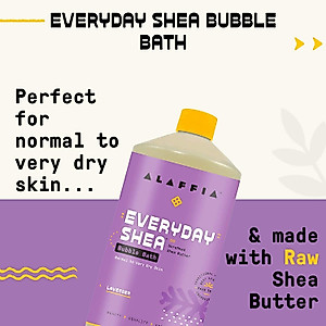 Alaffia Bubble Bath for Women, Lavender, Pump Included – Everyday Shea Butter Formula with Wild Yam, 32 Fl Oz