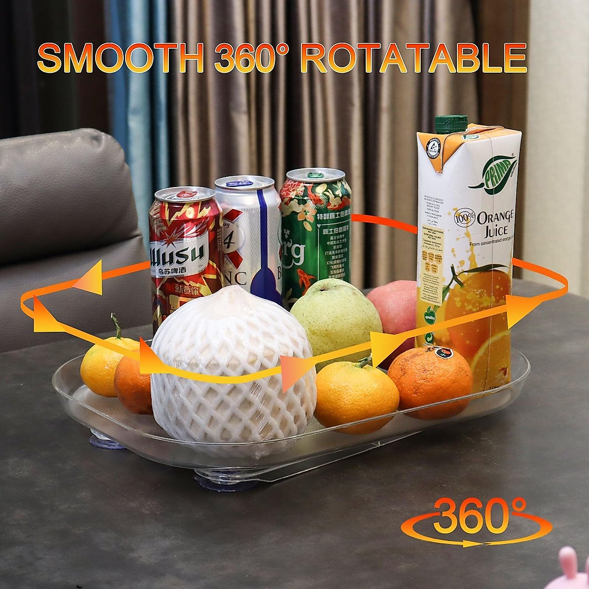 Lazy Susan for Refrigerator, Lazy Susan for Fridge, Refrigerator Lazy Susan 15.7"x11.8", Fridge Lazy Suan for Cabinet Kitchen Countertop Pantry Dining Table