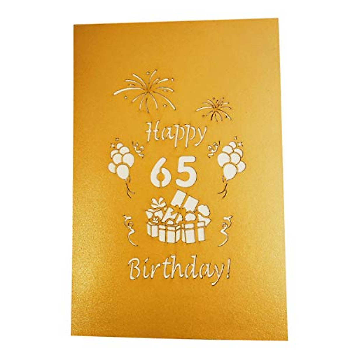 iGifts And Cards Happy 65th Birthday With Lots of Presents 3D Pop Up Greeting Card - Sixty-Five, Awesome, Cute, Fun, Unique, Special Occasion, Celebration, Husband, Wife, Best Friend, Congratulations