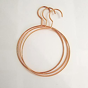 Zerodeko Laundry Rack 5pcs Round Circle Hanger Space- Saving Hanger Thong Underwears Display Ring Hanger Display Hoop Rack for Scarves Shawl and Belts Rose Gold Metal Hangers