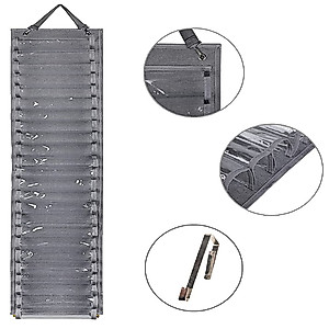 Vinyl Storage Organizer - Vinyl Organizer Rack Over The Door DIY with 48 Roll Compartments Hanging Holder(Grey)