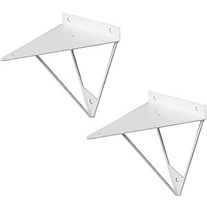 Corner Brace Bracket Shelf Brackets Triangle Shelving Brackets Nordic Corner Frame Wall-Mounted High Temperature Spray Paint Bracket, Super Load-Bearing, No Rust, No Paint Drop(2pcs) (Color : White,