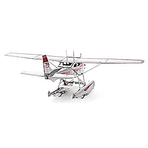 Metal Earth Fascinations Cessna 182 Floatplane 3D Metal Model Kit Bundle with Tweezers