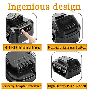 2 Packs 20V 6.5Ah Replacement Battery Compatible with Dewalt 20V Battery Max XR Lithium-ion DCB200 DCB204 DCB206 DCB180 DCD985B DCD771C2 DCS355D1 DCD790B Cordless Power Tools