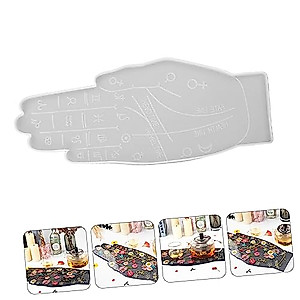 VILLCASE 1pc Pallet Mold Fruit Tray Jewelry Dish Tray Fruit Platter Serving Board Mold Coaster Molds for Resin Casting Table Mat Palmistry Palm Tray Mould Cup Mat Casting Mold Plate Cup