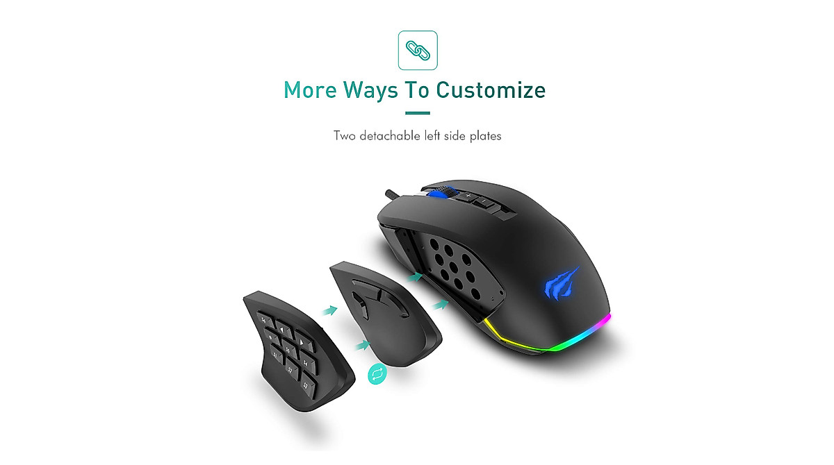 Havit Gaming Mouse: 14 Programmable Buttons, 12000 DPI