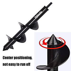 Cyleodo Garden Auger Spiral Drill Bits，3.5X16” Post Hole Diggers Auger Drill Bit Drill Auger Attachment with Non-Slip 3/8” Hex Drive Drill…