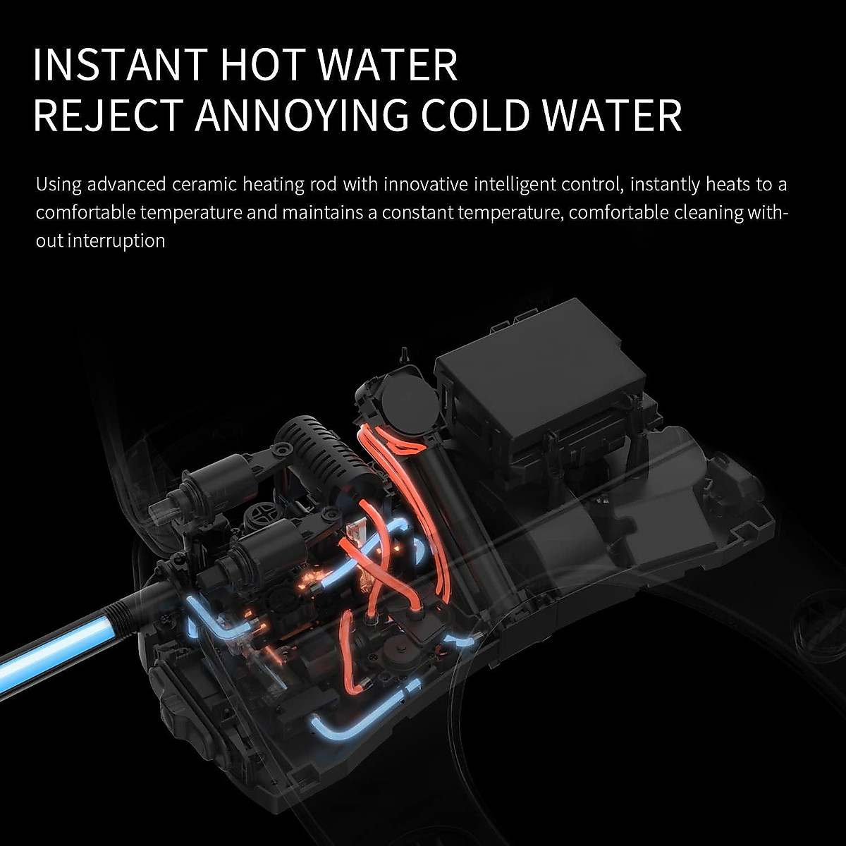 Smart Bidet Toilet Seat with Heated Seat, Electronic Bidet Seat with Wireless Remote/Side Panel/Various Washing Settings/Warm Water/Air Dryer and Nightlight