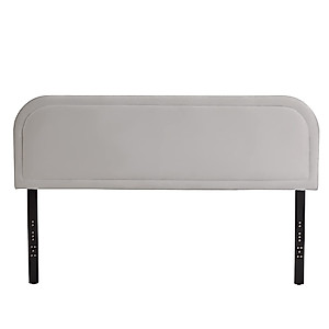 Edenbrook Miller Low Profile, Performance Velvet Headboard for King Size Bed-Gray Upholstered King Headboard