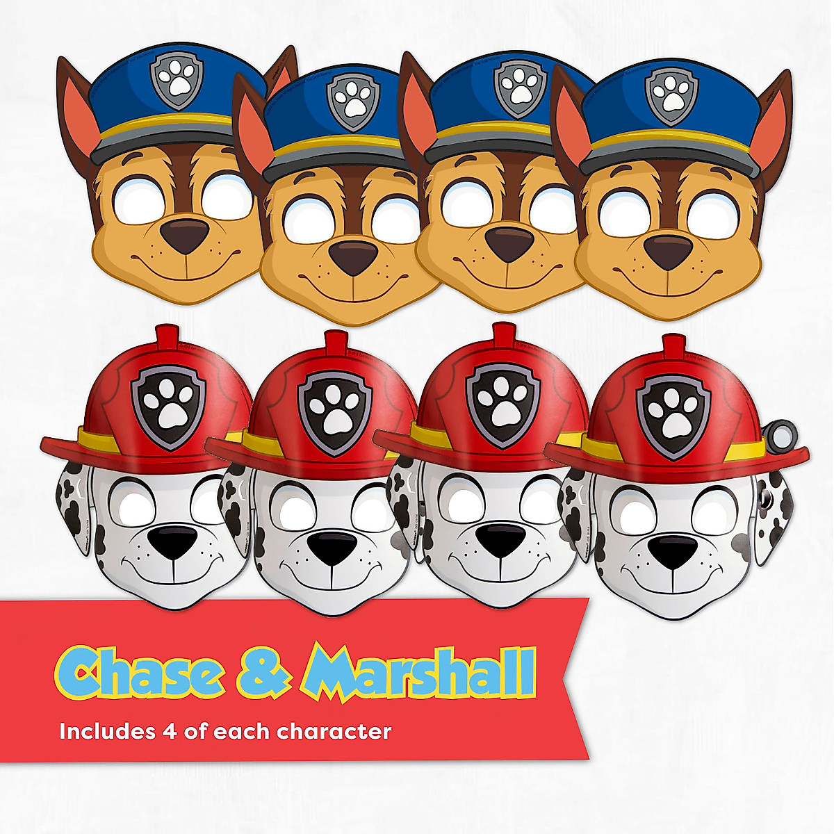Unique Paw Patrol Masks for Kids Birthday Party Favors and Decorations with Buttons - 16 Pack