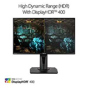 ASUS TUF Gaming VG259QM 24.5” Monitor, 1080P Full HD (1920 x 1080), Fast IPS, 280Hz, G-SYNC Compatible, Extreme Low Motion Blur Sync,1ms, DisplayHDR 400, Eye Care, DisplayPort HDMI BLACK