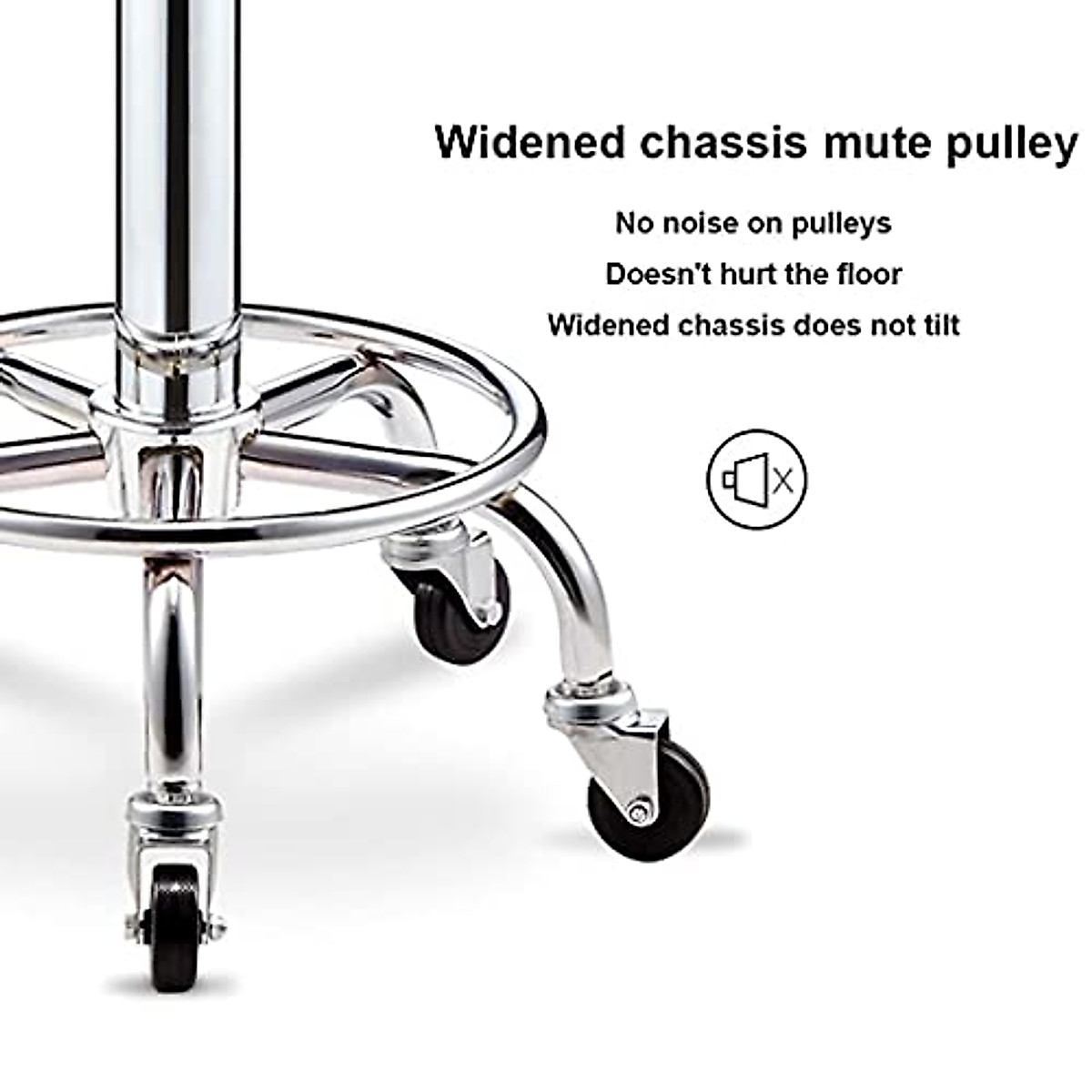 Rolling Stool with Wheels 400lbs Weight Capacity,360 Swivel Heavy Duty Esthetician Stool Adjustable for Tatoo Lab Massage Salon Spa Drafting Nail Teach Black