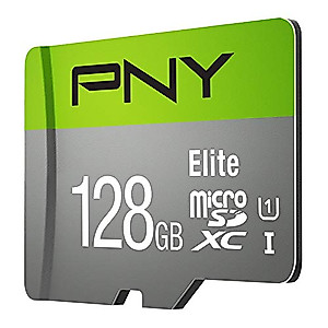 PNY 128GB Elite Class 10 U1 microSDXC Flash Memory Card - 100MB/s, Class 10, U1, Full HD, UHS-I, Micro SD