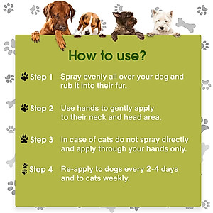 Paws and Claws Pet Spray - Natural Flea and Tick Repellent with Cedar Oil - Effective and Safe Pest Control for Dogs and Cats, Helps Repels Fleas, Ticks, and Mites, Pet Friendly (1 Gallon)