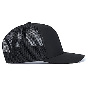 CNUSER Trucker Hat Fashion Mens Women Snapback Hats - The Great Outdoors Adjustable Baseball Cap,Mesh Hat (Curved Black)