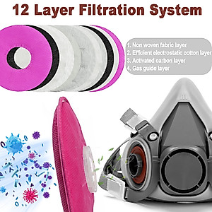 RANKSING Respirator Mask with 60921 Filters to Protect Against Dust, Gases, Fumes, Asbestos, Organic Vapors, Chemicals while Painting, Spraying, Sanding, Welding, Construct and Other Work PPE