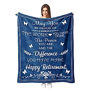 Retirement Gifts for Women 2023 Blanket 60"×50", Retired Gifts for Men Women, Happy Retirement Gifts for Men 2023, Female, Retired People, Dad, Nurses, Doctors, Coworker, Mom, Teacher Flannel Throw