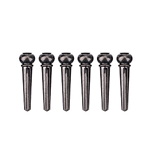 6Pcs Guitar Bridge Pins, Brass Pin Acoustic Guitar Strings Nail Pegs (Black) Ebony Bridge Pins 6 Pacoustic Guitar Strings