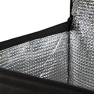 Houseables Insulated Bags, Reusable Groceries Tote, Thermal Shopping Bag, 3 Pack, Black, 16" x 13" x 9", Extra Large (XL), Refrigerated Grocery Delivery, Hot, Cold, Frozen Foods Cooler, With Zipper