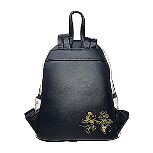 Loungefly Disney Mickey and Minnie Mouse Allover Debossed Womens Double Strap Shoulder Bag Purse