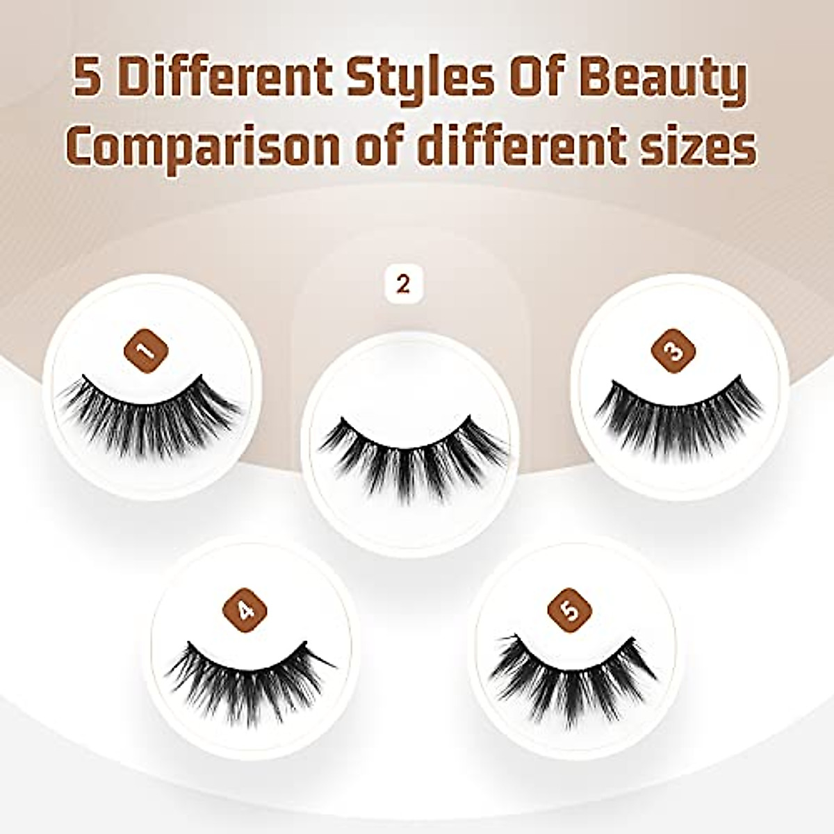 ONAFI False Eyelashes Mink Lashes Fake Eyelashes Kit Dramatic Cat-Eye Fluffy Wispies Eyelash [10 Pairs Pack-5 Styles]