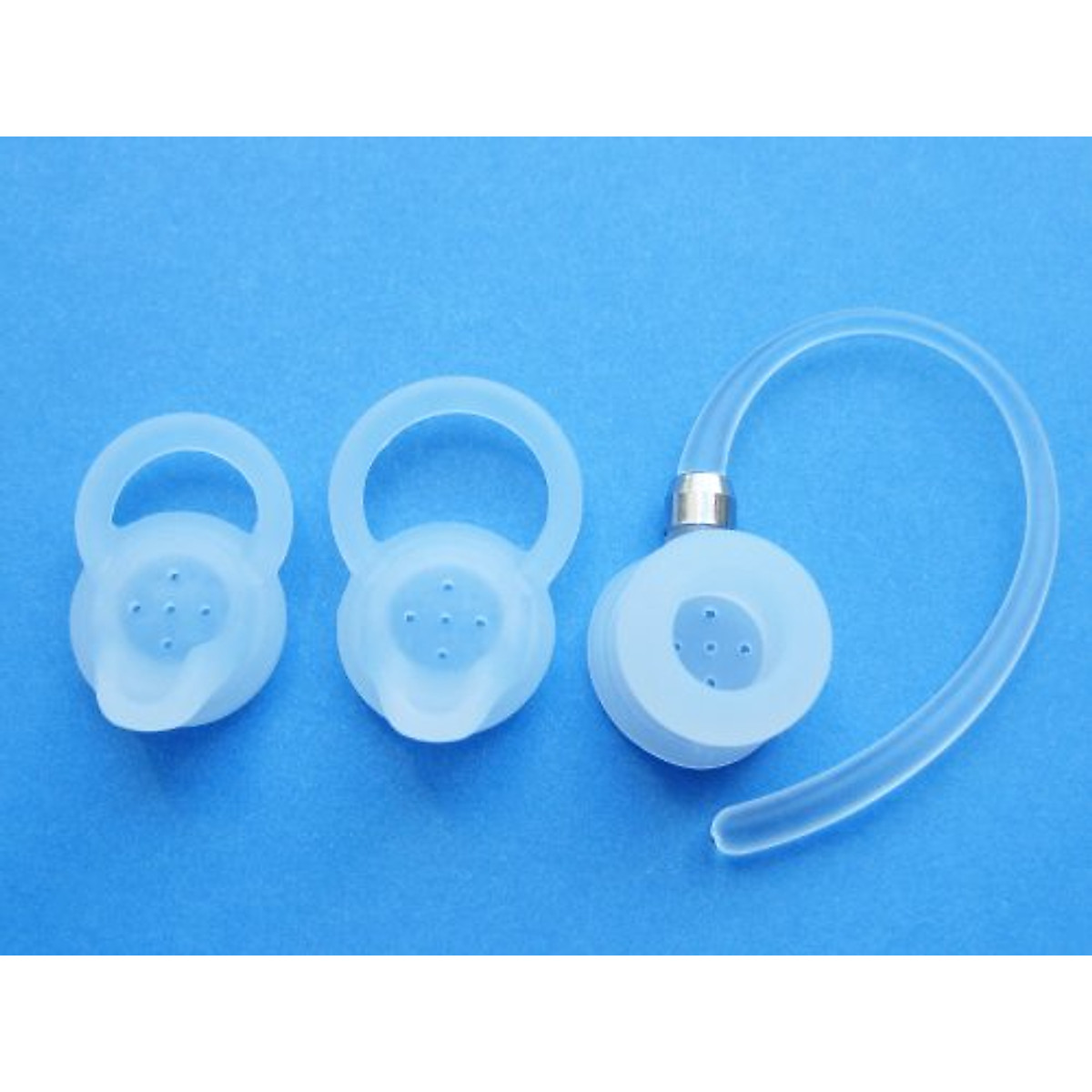 3 Parts White Set- 1 Earhook and 2 Earbuds Eartips Compatible with Motorola Boom 2+, Boom 2, Boom, HX600, Elite Flip HZ720, H17, H17txt, H19, H19txt, HX550, H525, H520 Wireless Headsets