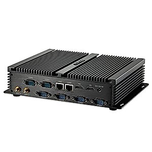 KINGDEL i7 Powerful Mini Box PC, Fanless Mini Desktop Computer with i7 CPU, 8GB RAM, 256GB SSD+1TB HDD, 2xLAN, 2xHD Ports, 4xUSB 3.0, 6xCOM RS232