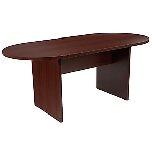 Flash Furniture Jones 6 Foot (72 inch) Oval Conference Table in Mahogany